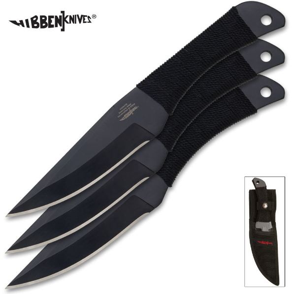 Gil Hibben Black Triple Pro Throwing Knife Set For Sale – All Ninja Gear