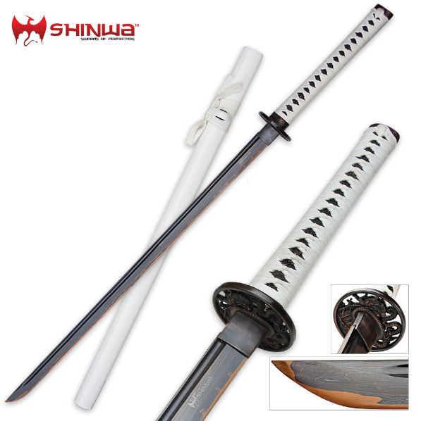 Shinwa White Knight Ninja Katana Sword Damascus For Sale – All Ninja Gear