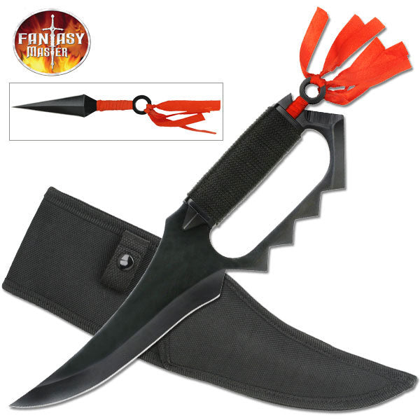 Fixed Blade Knuckle Guard Knife With Hidden Kunai For Sale – All Ninja Gear