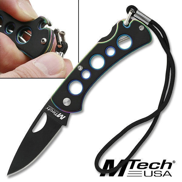 Tri-Coated Folding Knife With Lanyard For Sale – All Ninja Gear