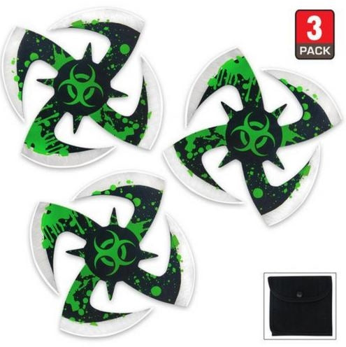 Biohazard Ninja Throwing Stars 3pc Set For Sale – All Ninja Gear